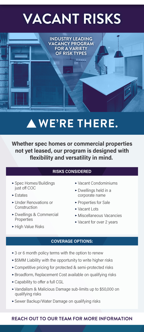 VACANT RISKS: Industry leading vacancy program!